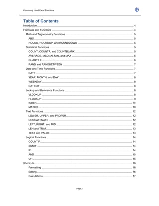 Commonly usedexcelfunctions v1 | PDF