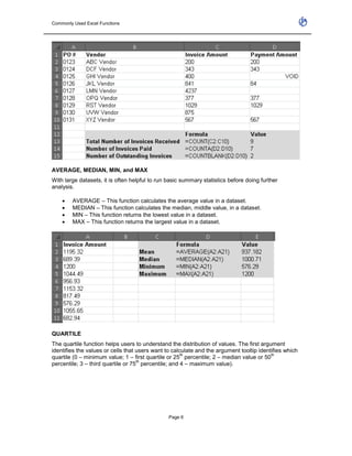 Commonly usedexcelfunctions v1 | PDF