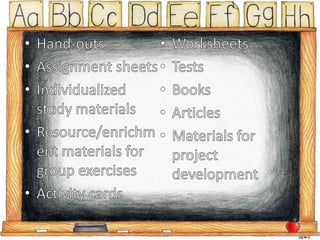 Commonly Used Materials in the Classroom | PPT