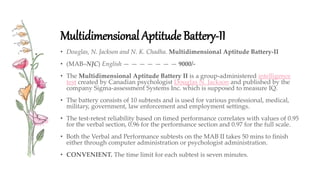 Commonly used psychological tests | PPT