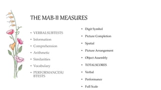 Commonly used psychological tests | PPT