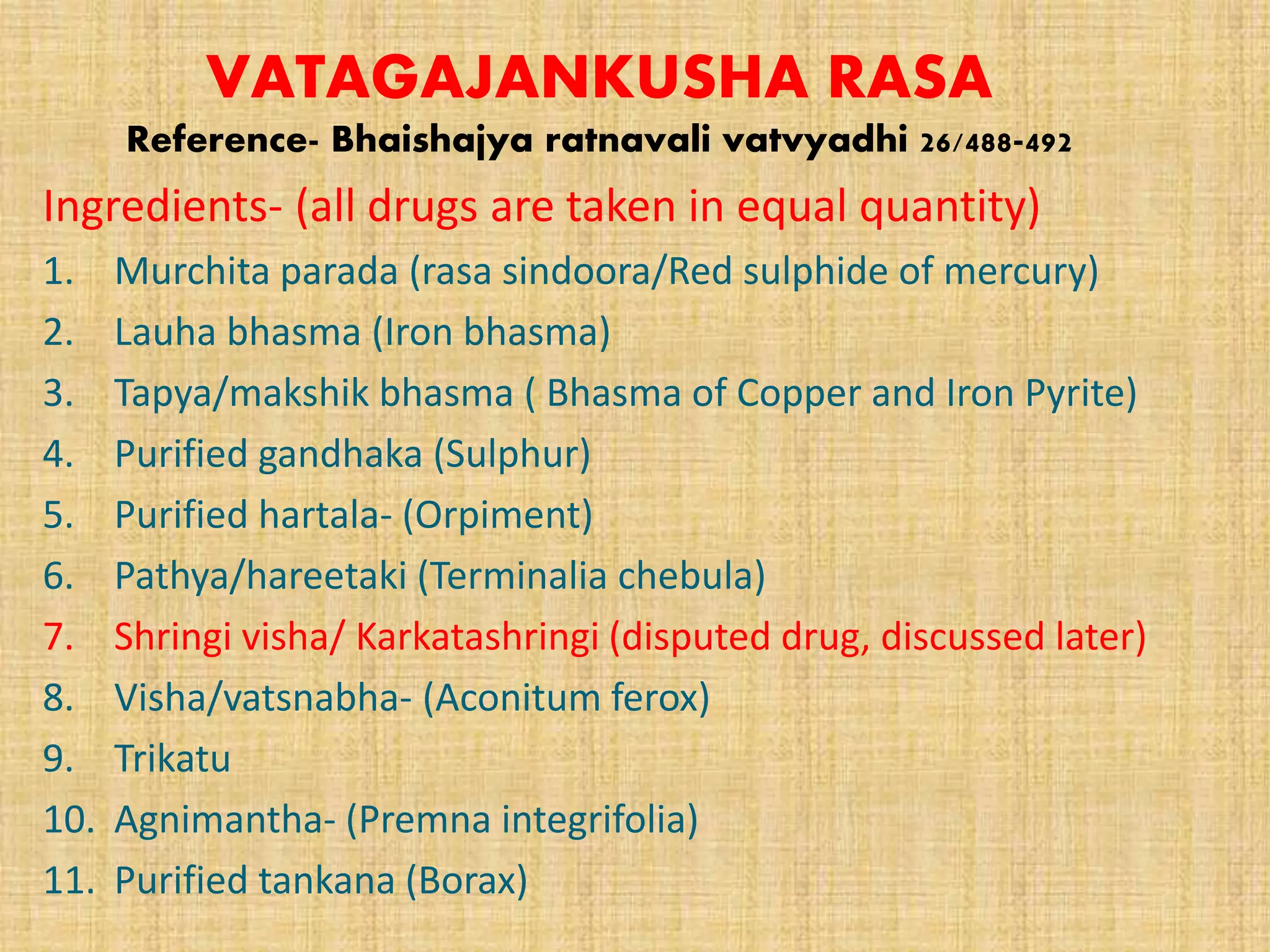 Commonly used rasa aushadhi in vata vyadhi | PPTX