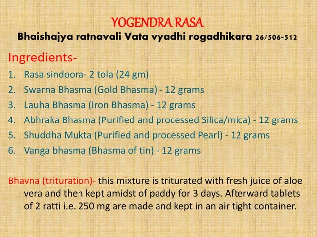 Commonly used rasa aushadhi in vata vyadhi | PPTX