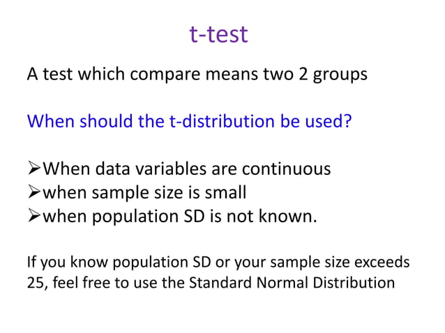 Commonly Used Statistical Tests In Research Pptx Science