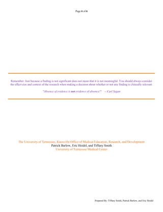 Commonly used Statistics in Medical Research Handout | DOCX