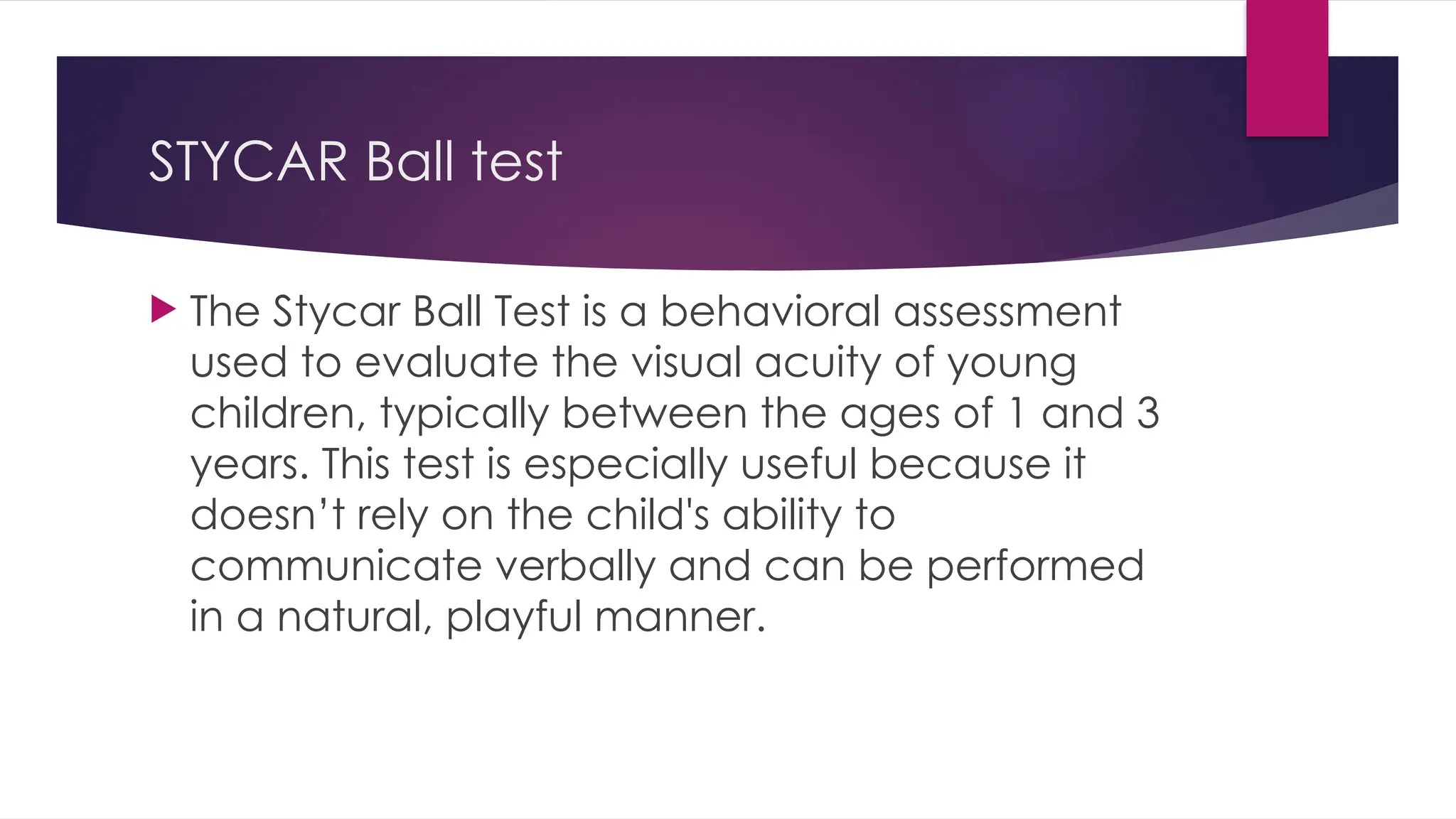 COMMONLY USED VISUAL ASSESMENT TEST AT VARIOUS AGE.pptx
