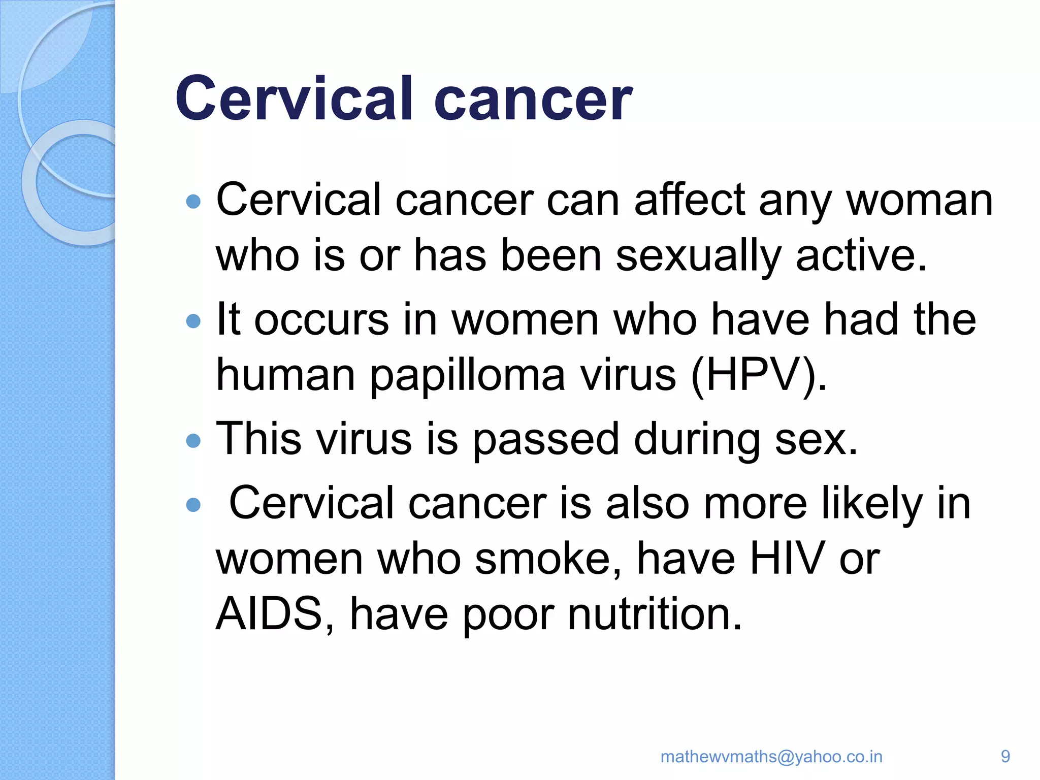 Common malignancies among women | PPTX
