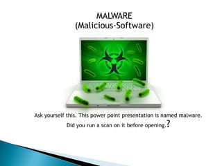 Common malware and countermeasures | PPTX