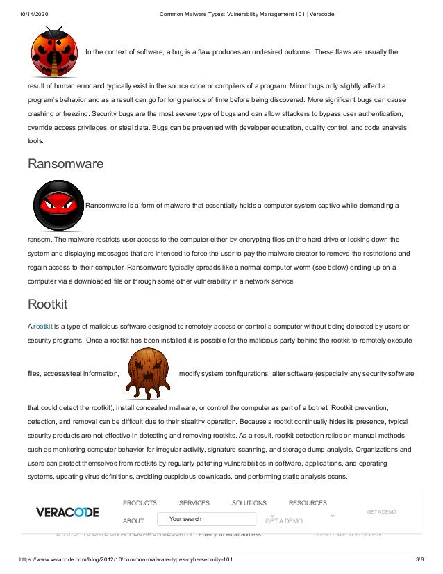 Common Malware Types Vulnerability Management | PDF