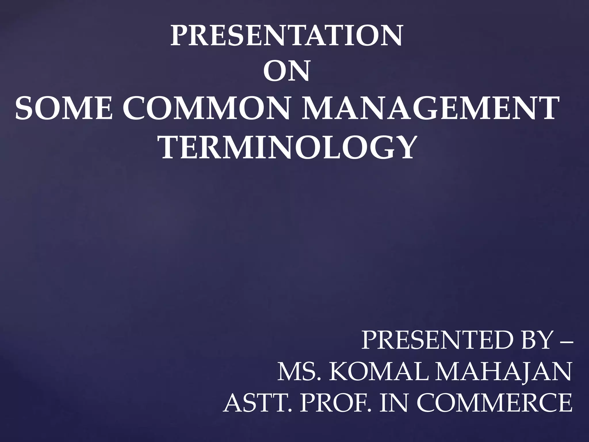 Common management terms | PPTX