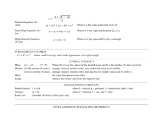 COMMON MATH FORMULAS | PDF