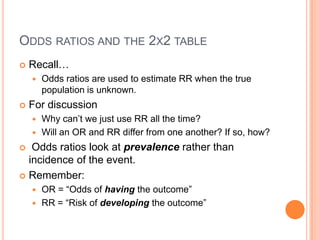 Common measures of association in medical research handout | PPTX