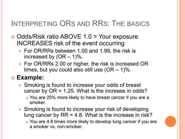 Common measures of association in medical research handout | PPTX