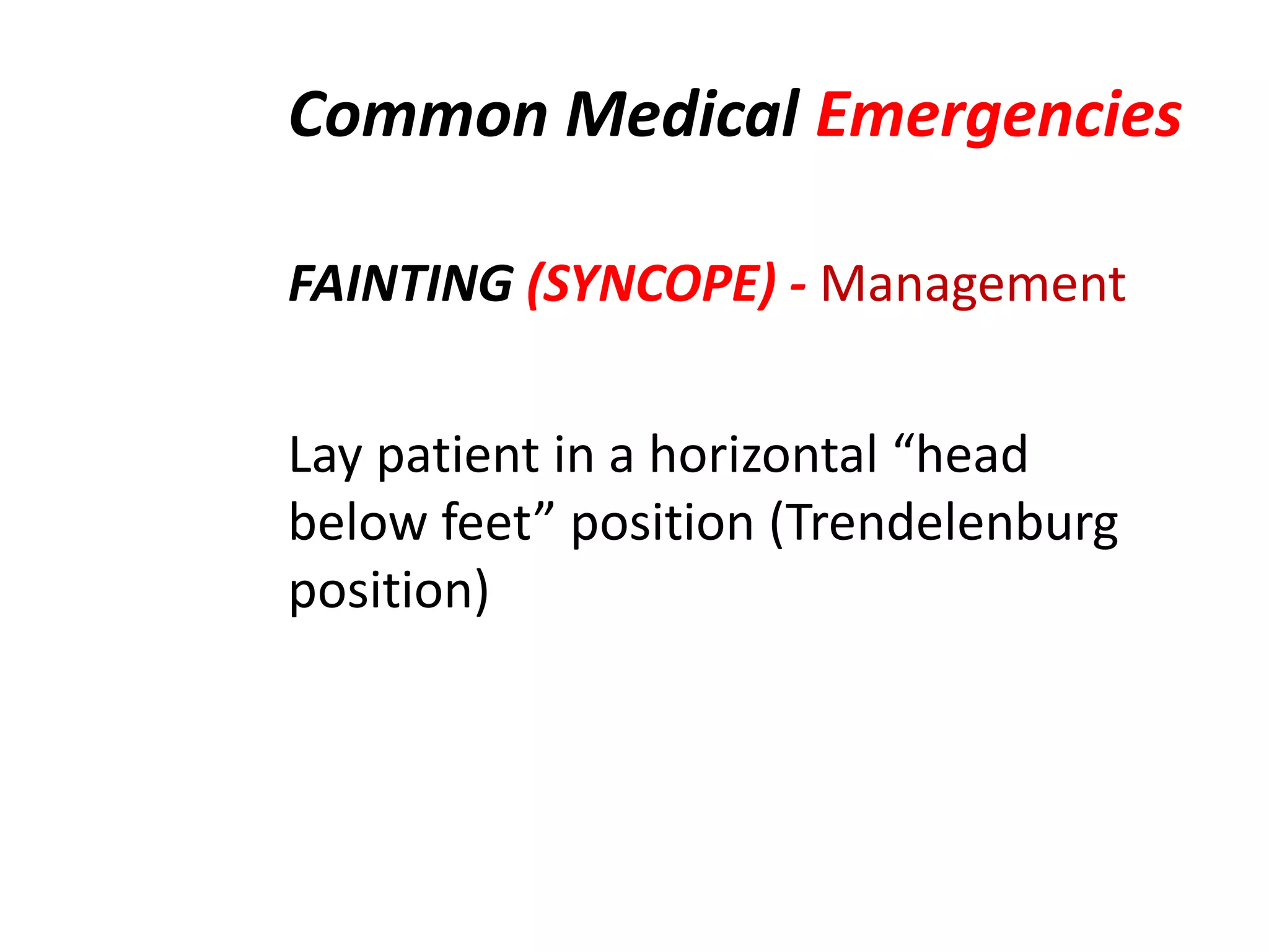 Common medical emergencies | PPT