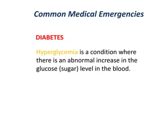 Common medical emergencies | PPT