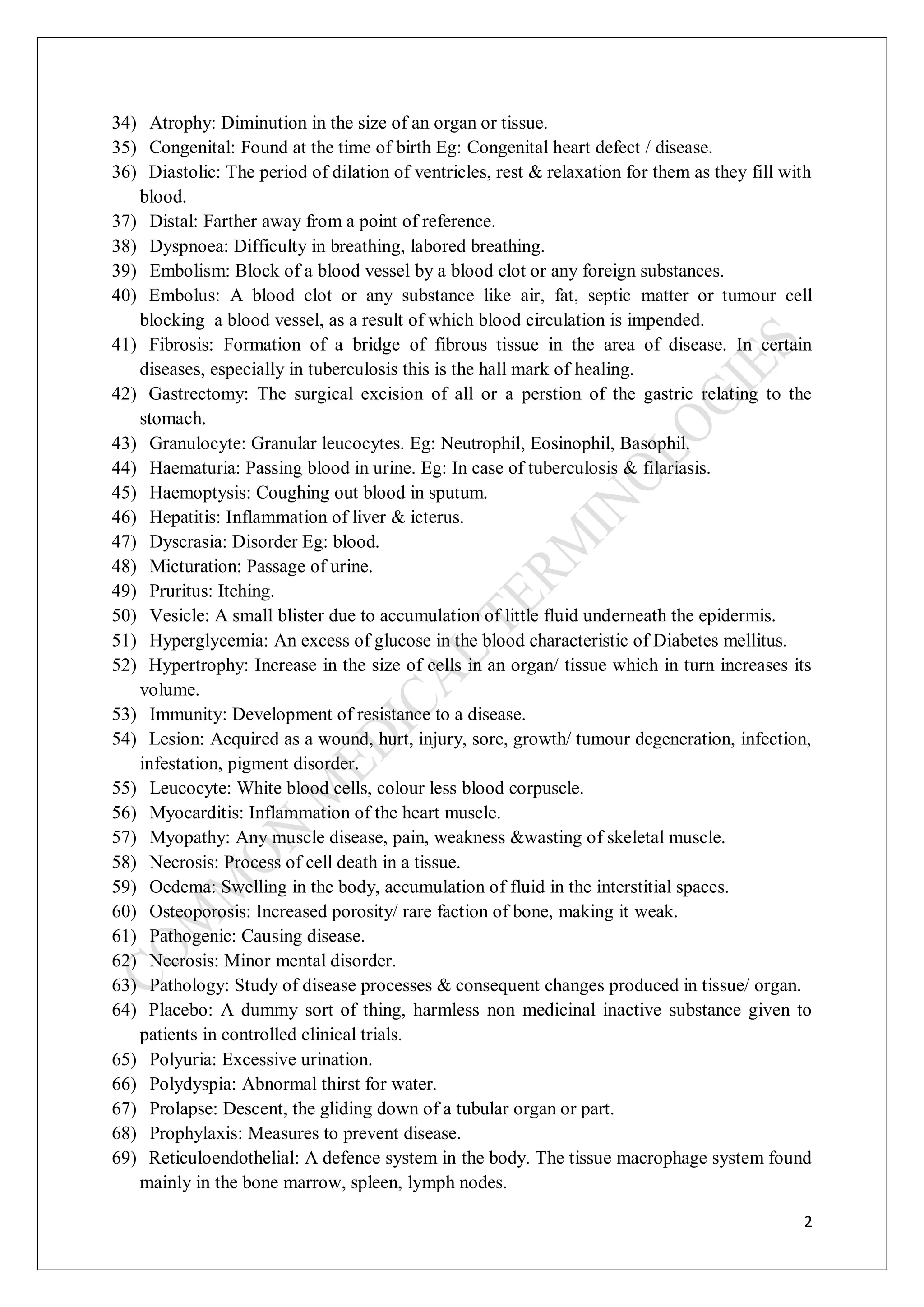 Common medical terminologies | PDF | Heart and Cardiovascular Diseases ...