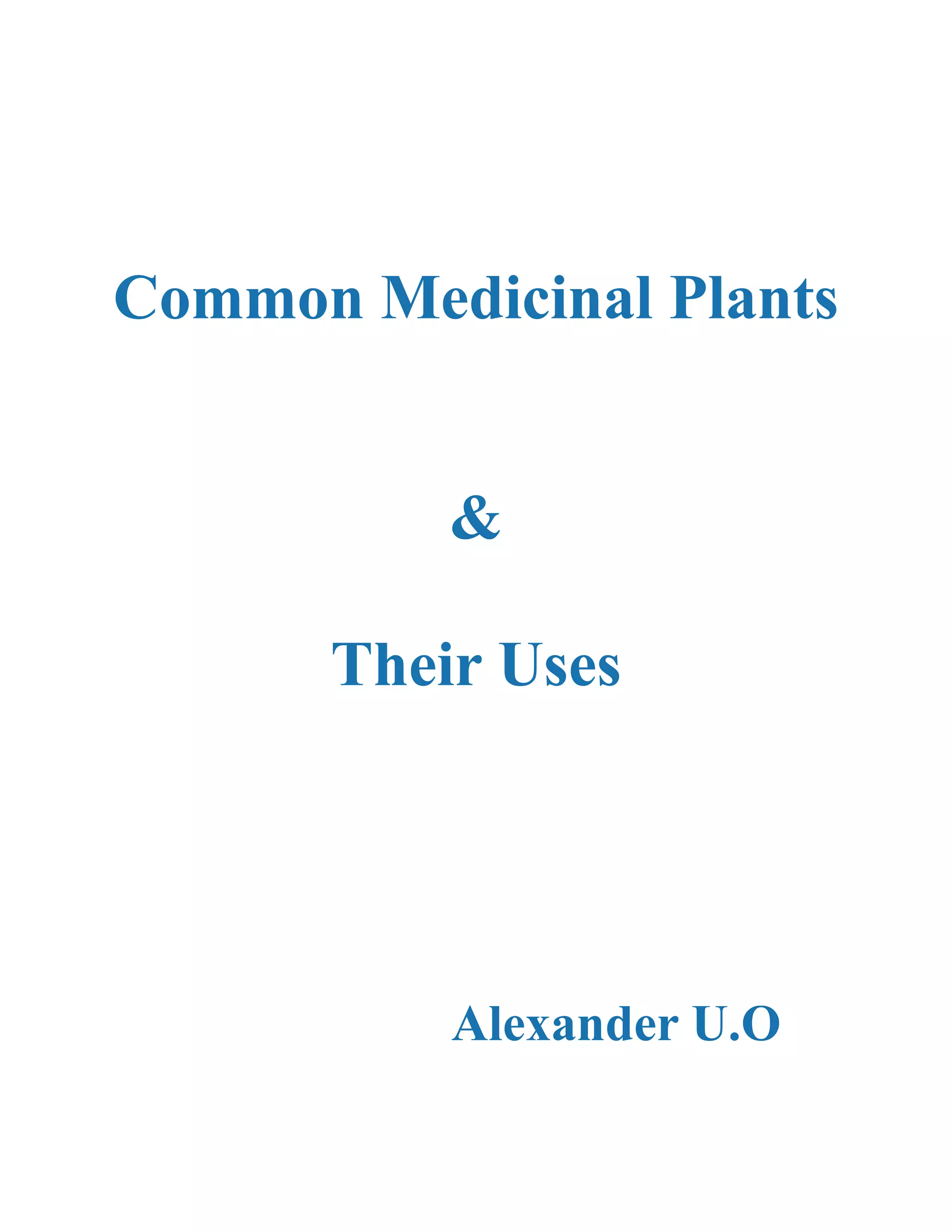 Common medicinal plants and their uses | PDF