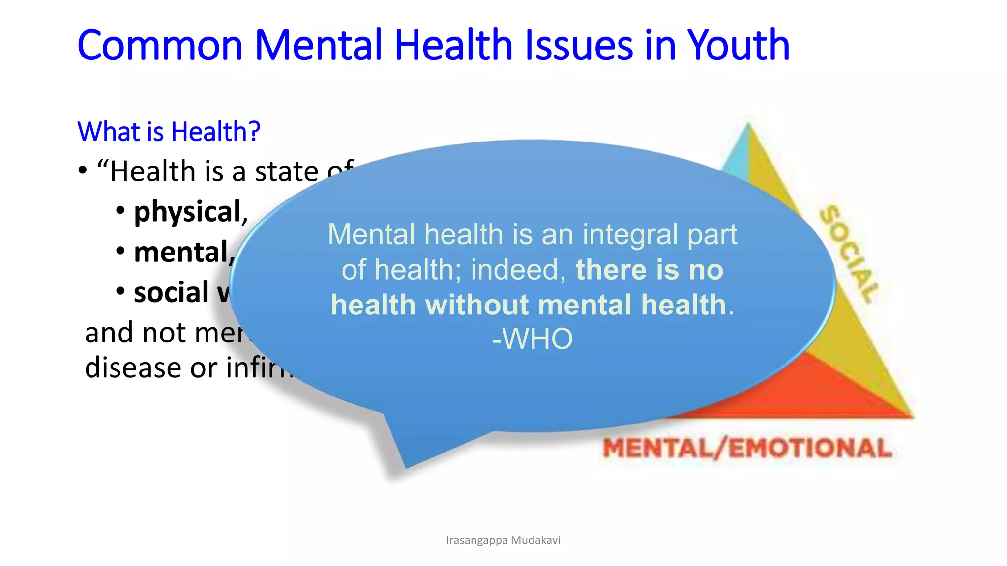 Adolescent Mental Health: Common Mental Health Issues in Youth | PPTX