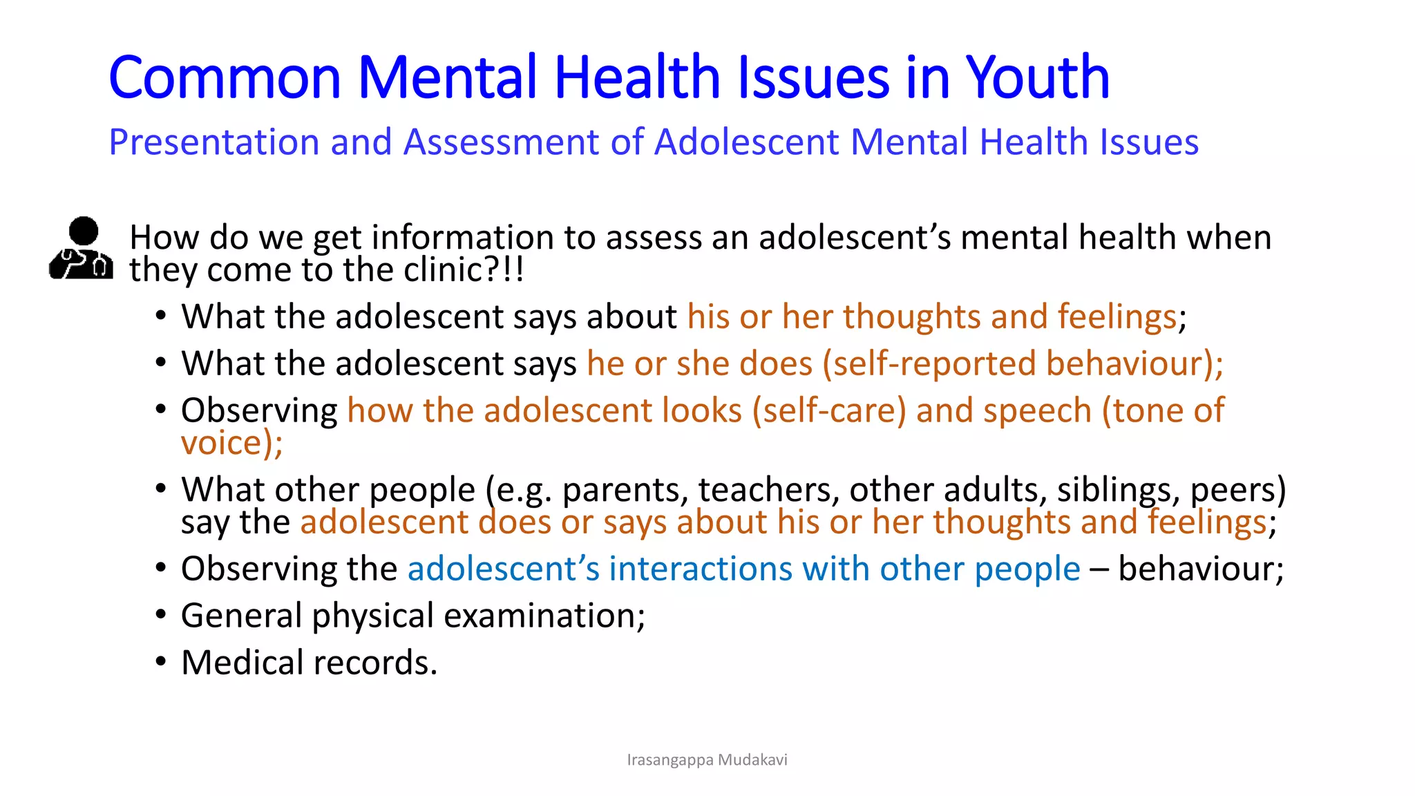 Adolescent Mental Health: Common Mental Health Issues in Youth | PPTX