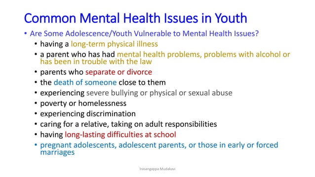 Adolescent Mental Health: Common Mental Health Issues in Youth | PPTX