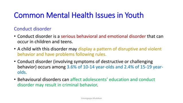 Adolescent Mental Health: Common Mental Health Issues in Youth | PPTX