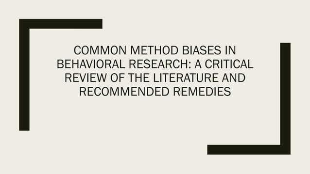 Common Method Variance - Power Point with Indonesian Adaptation | PPT