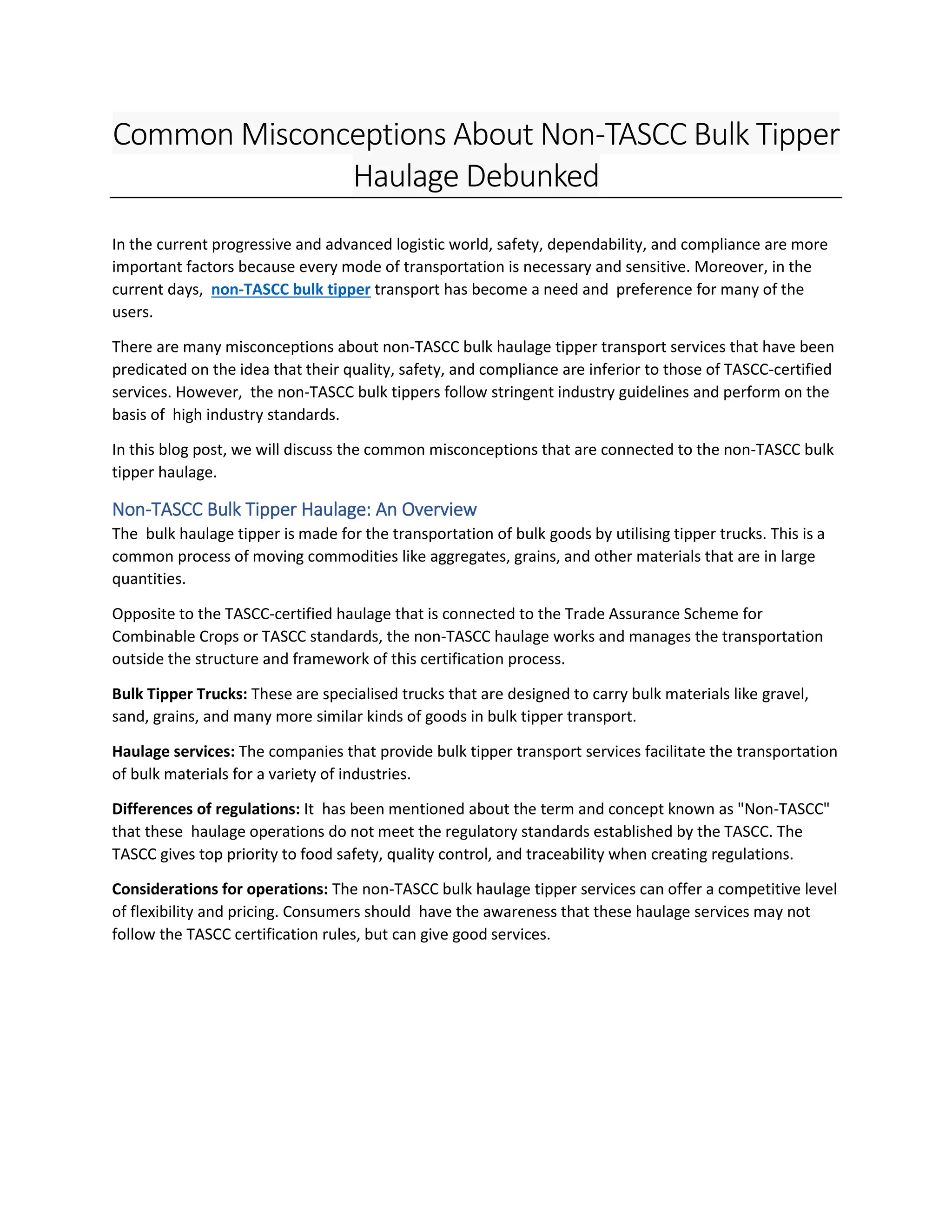 Common Misconceptions About Non-TASCC Bulk Tipper Haulage Debunked.pdf