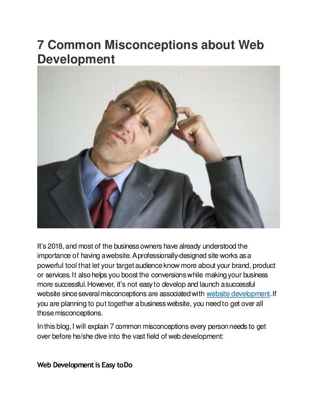 Common misconceptions about web development Common misconceptions about web development