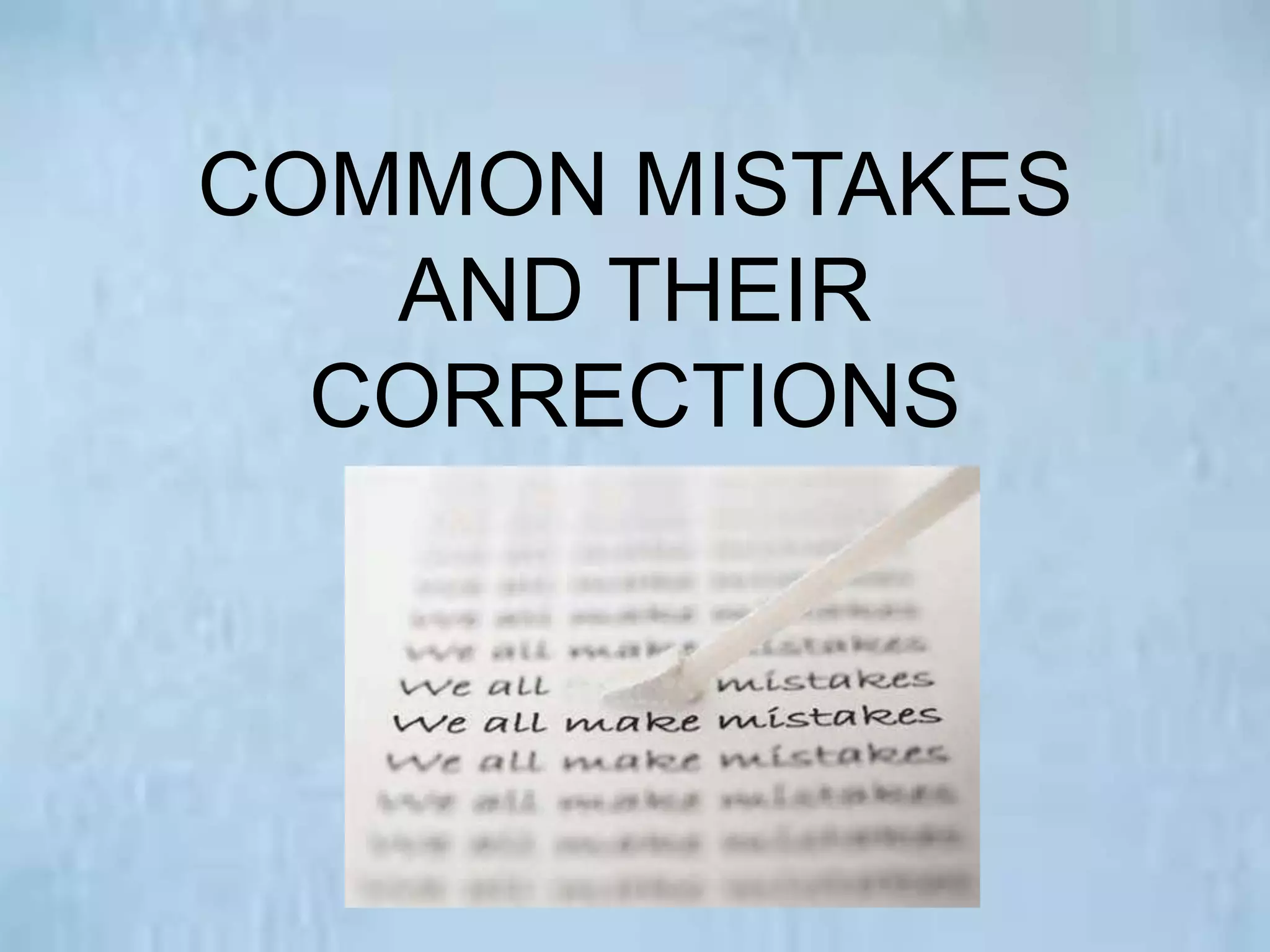 Common mistakes | PPTX