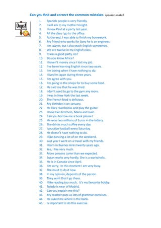 Common mistakes student | PDF