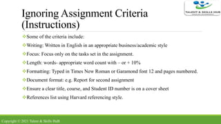 Common Mistakes and Causes of Failure in Assignment | PPTX