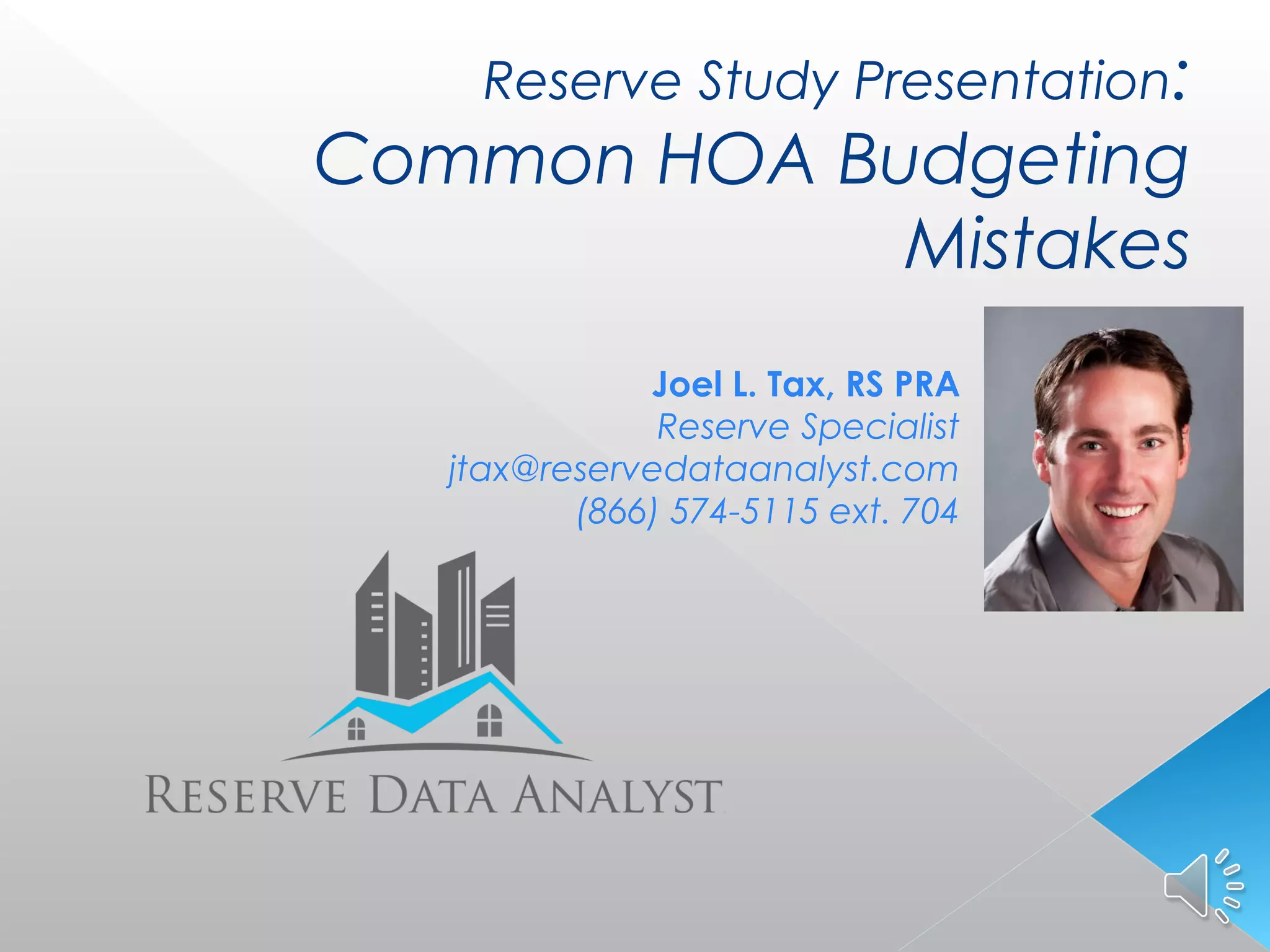 Common HOA Budgeting Mistakes for their Reserve Account | PPT