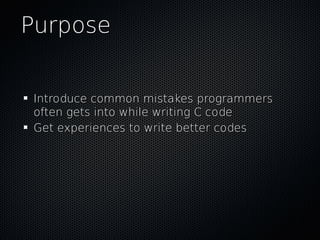 Common mistakes in C programming | PDF | Programming Languages | Computing