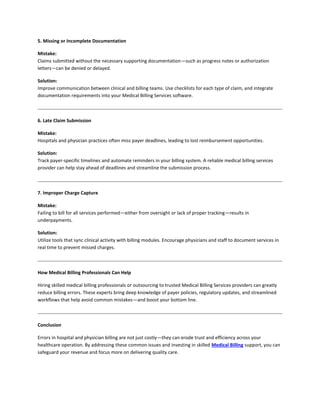 Common Mistakes in Hospital and Physician Billing – And How to Avoid ...