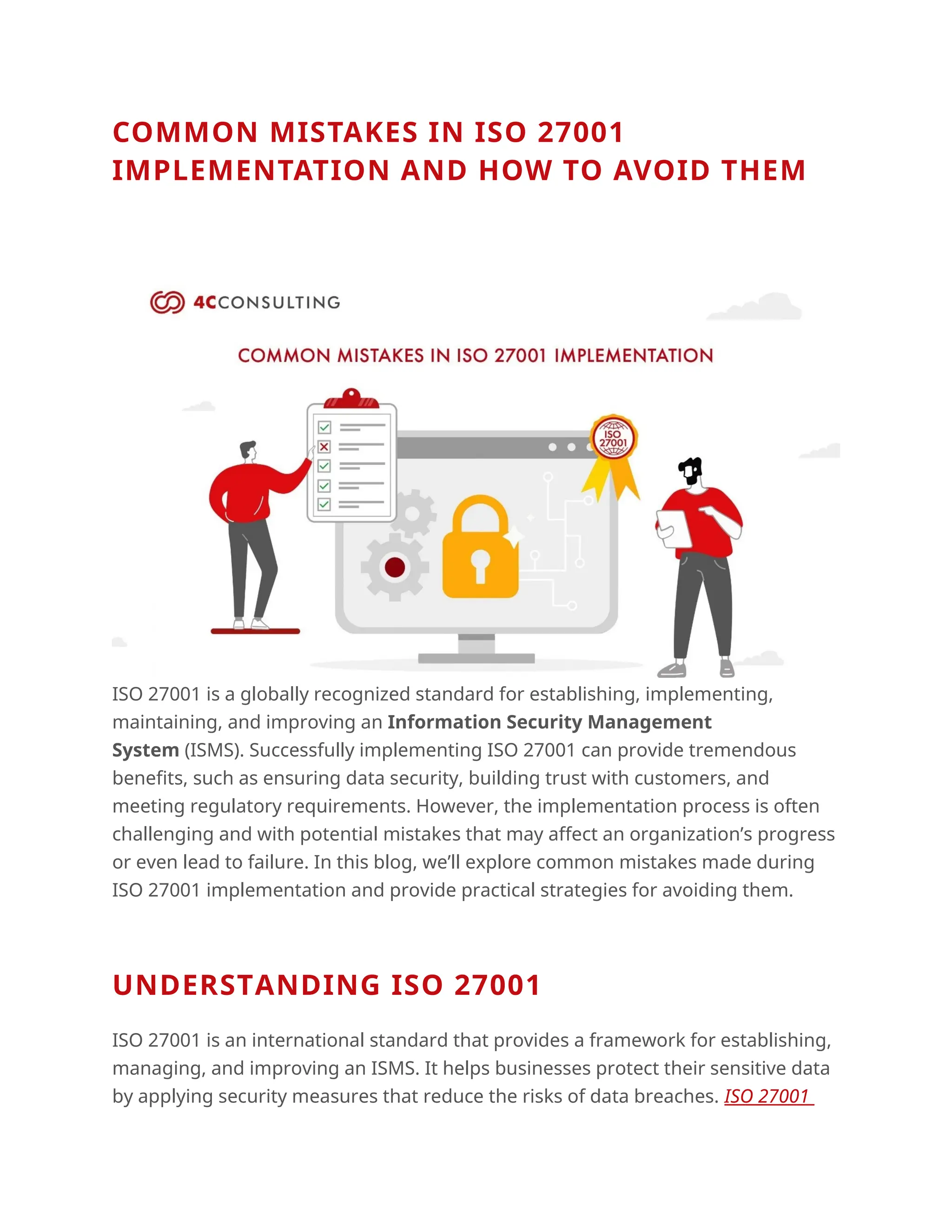 COMMON MISTAKES IN ISO 27001 IMPLEMENTATION AND HOW TO AVOID THEM | DOCX