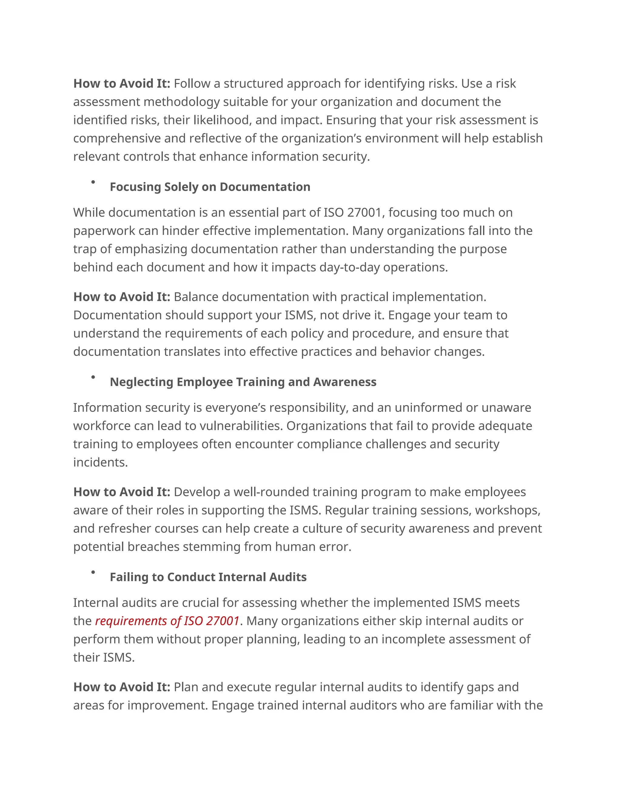 COMMON MISTAKES IN ISO 27001 IMPLEMENTATION AND HOW TO AVOID THEM | DOCX