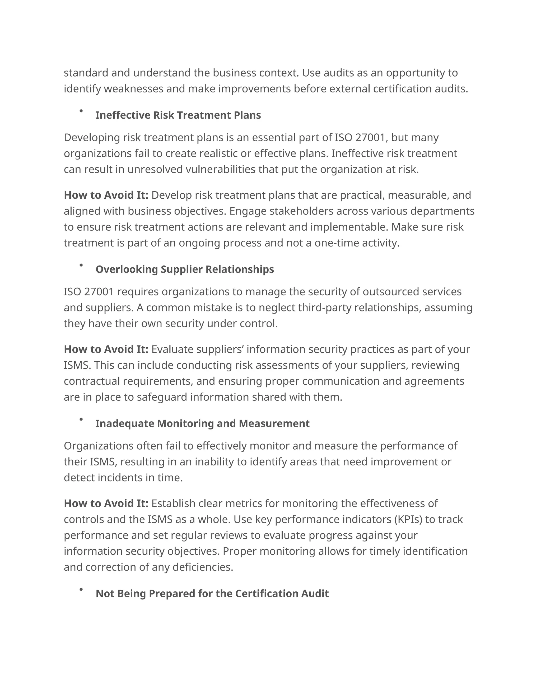 COMMON MISTAKES IN ISO 27001 IMPLEMENTATION AND HOW TO AVOID THEM | DOCX