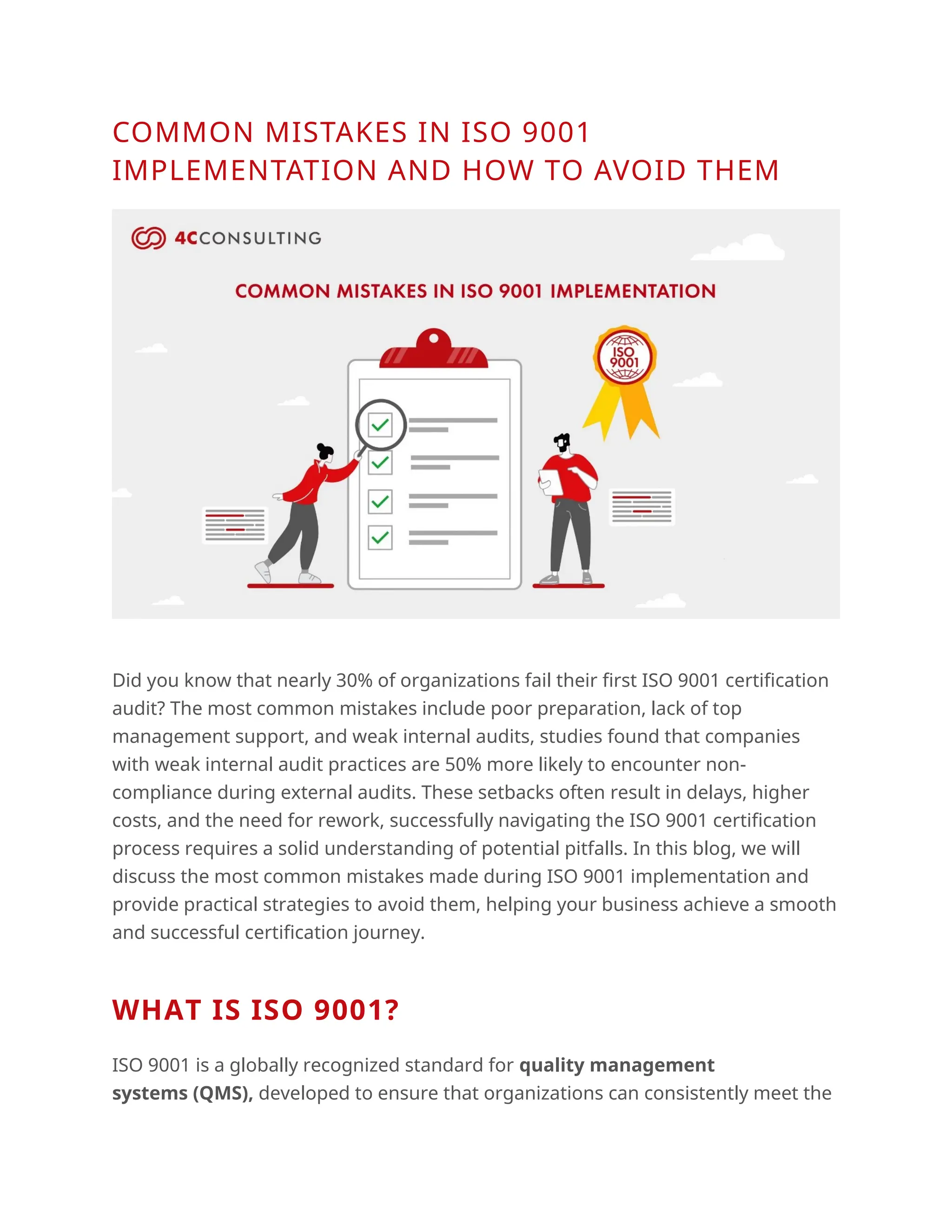 COMMON MISTAKES IN ISO 9001 IMPLEMENTATION AND HOW TO AVOID THEM | PDF