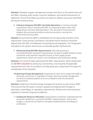 COMMON MISTAKES IN ISO 9001 IMPLEMENTATION AND HOW TO AVOID THEM | PDF