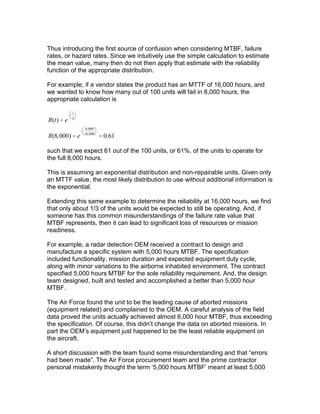 Common Mistakes with MTBF | DOCX