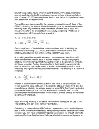 Common Mistakes with MTBF | PDF