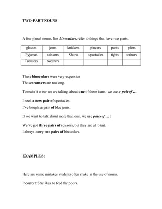 Common mistakes with plurals | DOCX