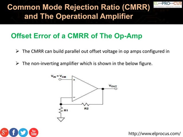 Common mode rejection ratio (cmrr) and the operational amplifier | PPTX