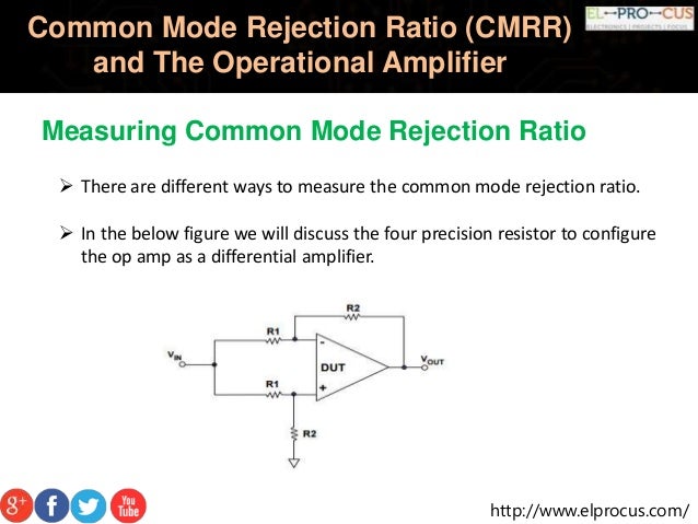Common mode rejection ratio (cmrr) and the operational amplifier