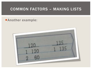 Common Multiples and Common Factors | PPTX