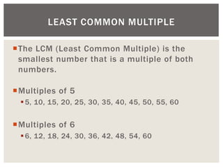Common Multiples and Common Factors | PPTX