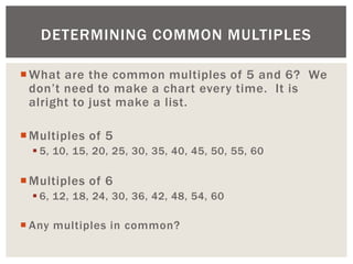 Common Multiples and Common Factors | PPT