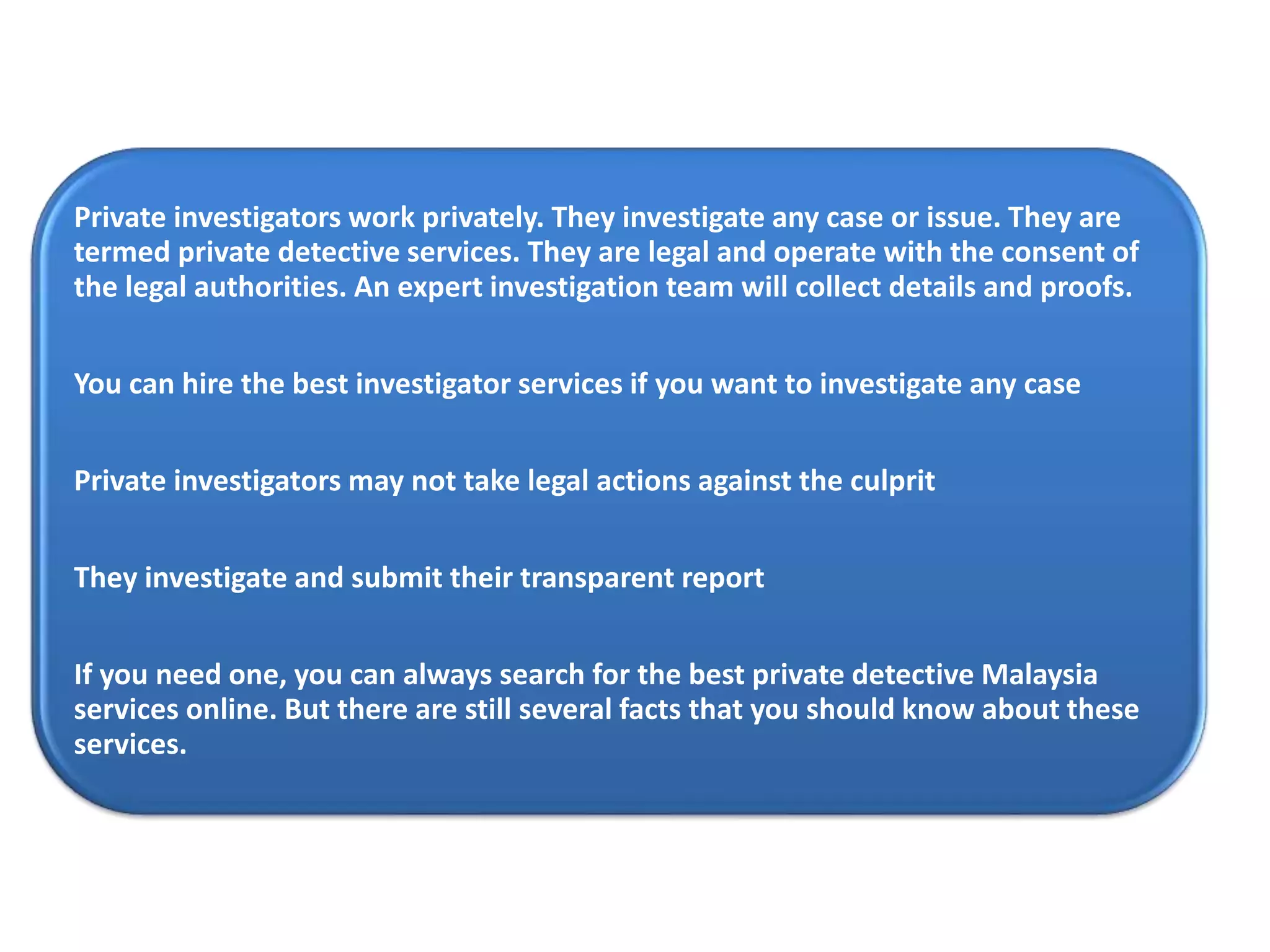 Common Myths And Facts About Hiring Private Investigators To Know | PPTX