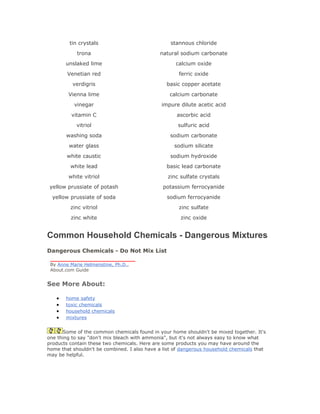 Common names of chemicals | PDF