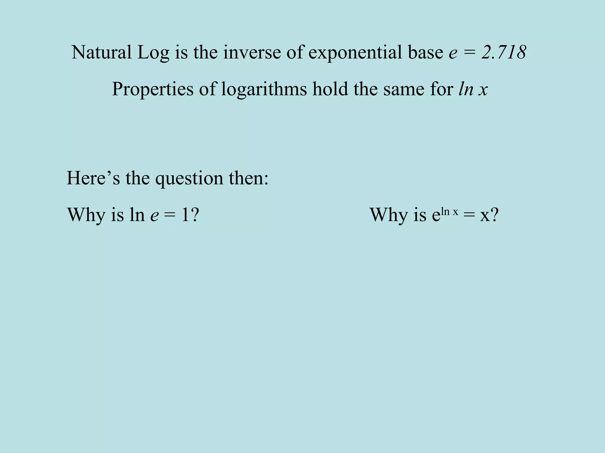 Common natural logarithms | PPT
